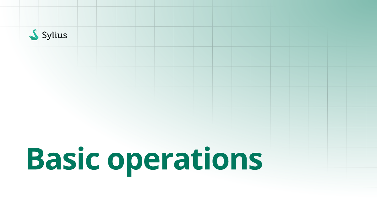 Basic operations | Sylius